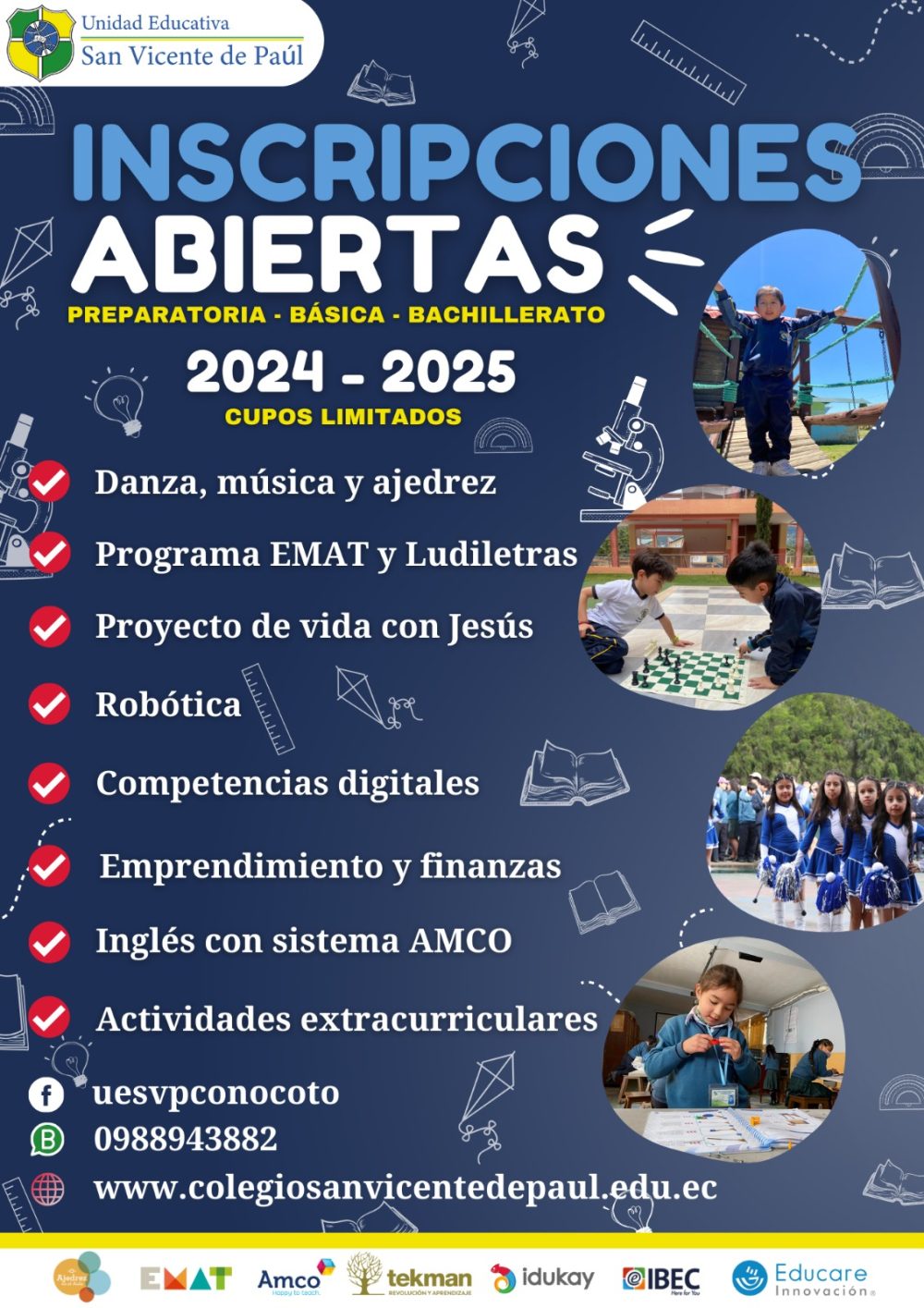 Inscripciones para el año lectivo 2024-2025 - Unidad Educativa San Vicente de Paúl